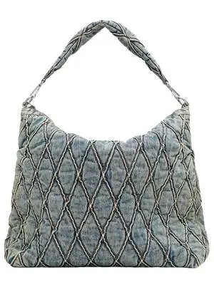 DIESEL® Charm-d Quilted Denim Shoulder Bag