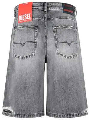 DIESEL® Grey Cotton Shorts - Gray