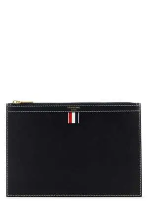 Thom Browne Midnight Leather Document Case - Blue