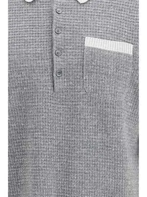 Thom Browne Knitted Polo Shirt - Gray