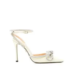 Mach & Mach Embellished Bow Stiletto Heel Ankle Strap Pumps - Yellow