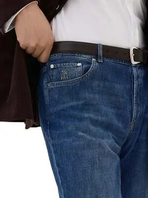 Brunello Cucinelli Traditional Fit Five-pocket Trousers In Lightweight Denim
