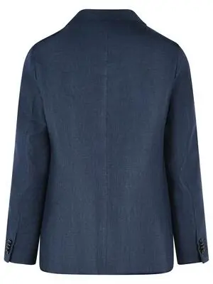 Zegna Drop 8' Linen And Wool Jacket - Blue