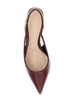 Gucci Leather Ancora Slingback Pumps - Multicolor