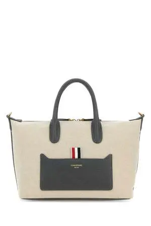 Thom Browne Sand Canvas Duffle Small Handbag - Brown