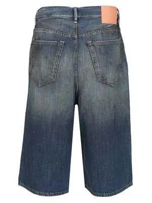 Acne Studios Organic Cotton Wide Leg Denim Shorts
