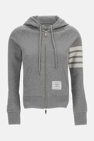 Thom Browne Loopback Cotton 4-bar Zip Hoodie - Multicolor