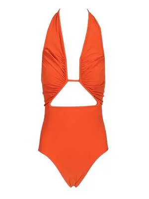 Rick Owens Halterneck Cut-out One-piece Swimsuit - Orange