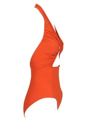 Rick Owens Halterneck Cut-out One-piece Swimsuit - Orange