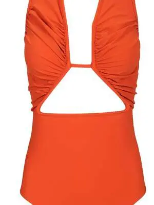 Rick Owens Halterneck Cut-out One-piece Swimsuit - Orange
