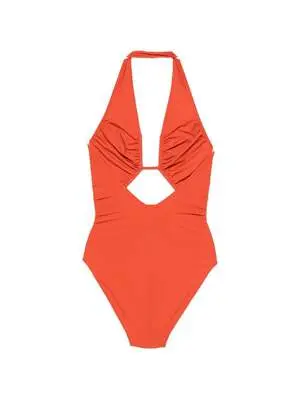Rick Owens Halterneck Cut-out One-piece Swimsuit - Orange