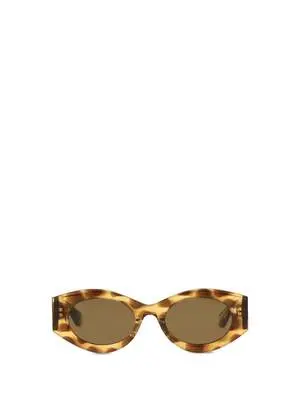 Alaïa Oval Acetate Sunglasses - Brown