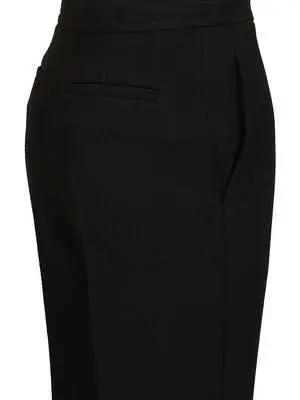 Valentino Garavani Vlogo Wool Crepe Regular Trousers - Black