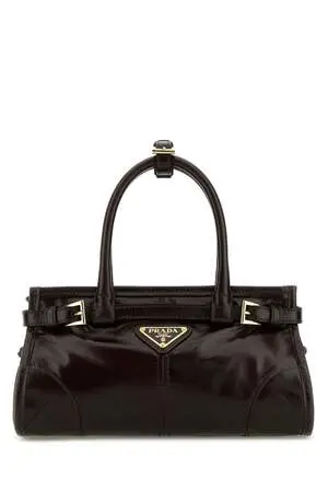 Prada Leather Mini Bonnie Handbag - Brown