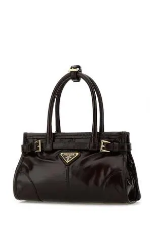 Prada Leather Mini Bonnie Handbag - Brown