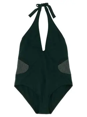 ERES Sophistique One-piece Swimsuit With Mesh Inserts - Green