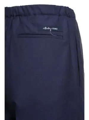 Fendi Wool Straight Leg Trousers - Multicolor