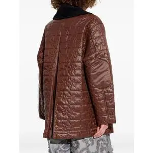 GANNI Quilted Coat With Contrasting Collar