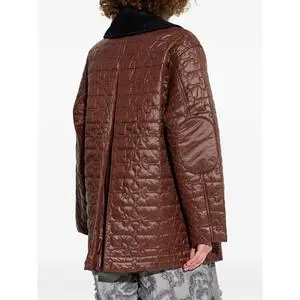 GANNI Quilted Coat With Contrasting Collar