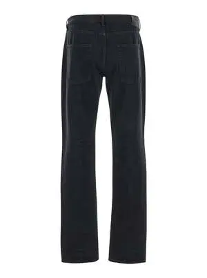 Saint Laurent Black Denim Slim Fit Jeans With Logo Patch - Multicolor