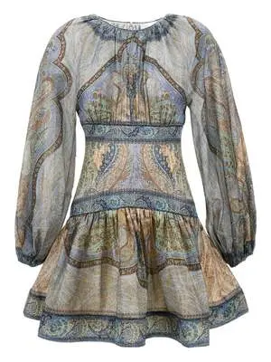 Zimmermann Wanderlust Mini Dress - Gray