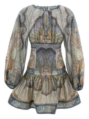 Zimmermann Wanderlust Mini Dress - Gray