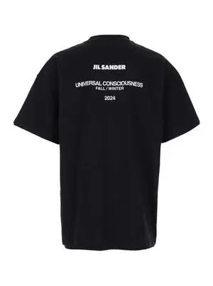 JIL SANDER Black Double-layers T-shirt In Cotton - Multicolor
