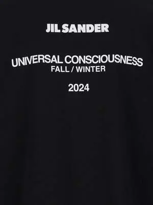 JIL SANDER Black Double-layers T-shirt In Cotton - Multicolor