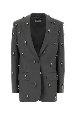 Stella McCartney Embellished Wool Blazer - Gray