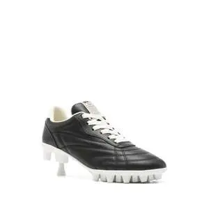 Mihara Yasuhiro Quilted Lace-up Kitten Heel Trainers