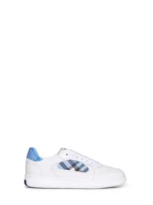 Burberry Leather And Check Sneakers - Multicolor