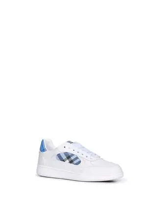 Burberry Leather And Check Sneakers - Multicolor
