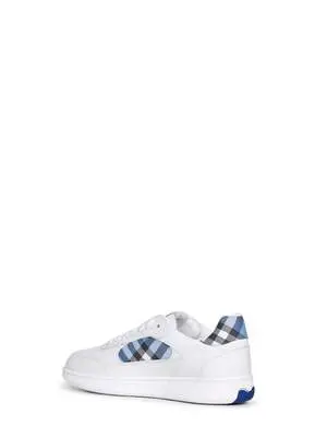 Burberry Leather And Check Sneakers - Multicolor