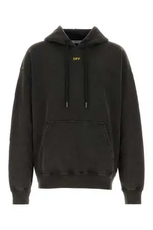 Off-White Cotton Hoodie - Black