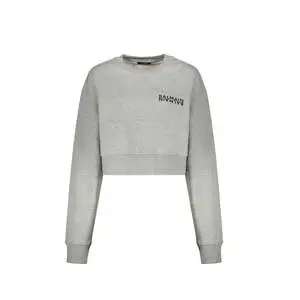 Balmain Cropped Logo Sweatshirt - Gray