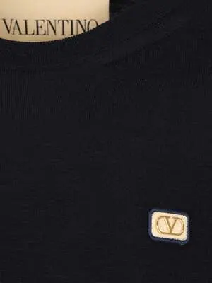 Valentino Garavani Vlogo Wool Crew Neck Sweater