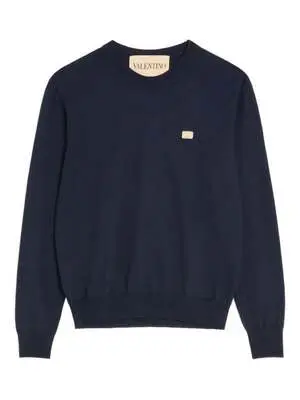 Valentino Garavani Vlogo Wool Crew Neck Sweater