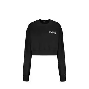 Balmain Cropped Logo Sweatshirt - Black