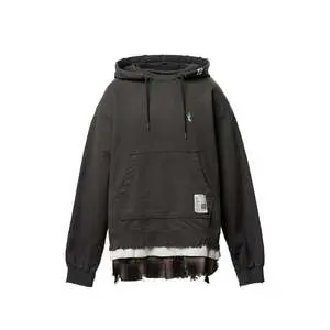 Mihara Yasuhiro Grey Layered Graphic Detail Hoodie - Gray