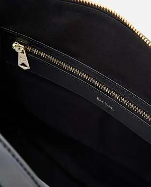 Paul Smith Black Leather Folio With Signature Stripe Trim