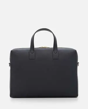Paul Smith Black Leather Folio With Signature Stripe Trim