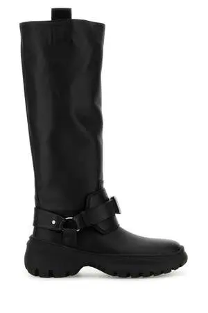 Burberry Leather Stomp Boots - Black