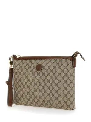 Gucci Gg Supreme Canvas Pouch With Gg Patch