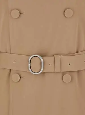 JIL SANDER Double Breasted Wool Trench Coat