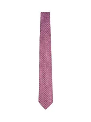 FERRAGAMO FERRAGAMO Multicolor Tetris Print Silk Neck Tie Multicolor