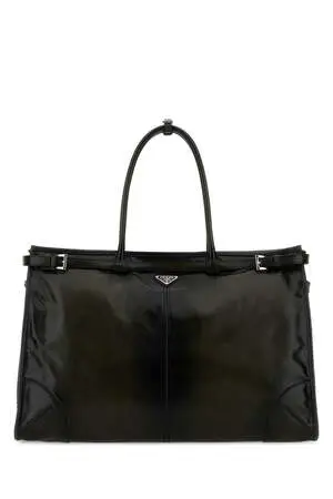 Prada Leather Shopping Bag - Green