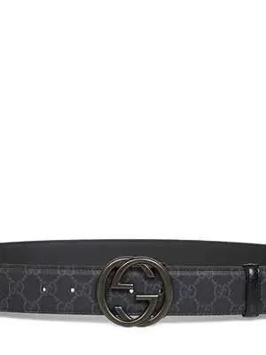 Gucci Gg Supreme Canvas Belt With Interlocking G Buckle