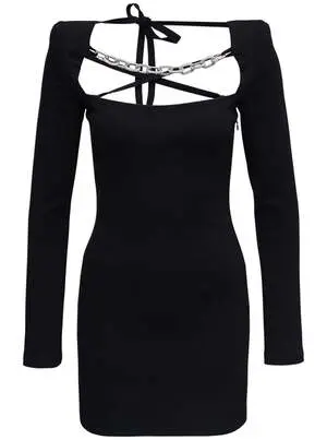 Giuseppe Di Morabito Long Sleeve Jersey Dress With Chain Detail - Multicolor