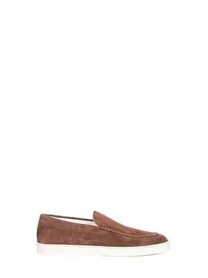 Brunello Cucinelli Tobacco Chevron-effect Suede Loafer Sneakers - Multicolor