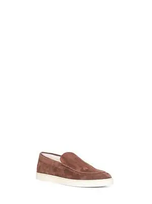 Brunello Cucinelli Tobacco Chevron-effect Suede Loafer Sneakers - Multicolor